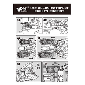 Pull Back Cars Toys, Pull Back Vehicles Motorcycle Launcher Toy Die-cast 3 in 1 Catapult Race Trinity Chariot (Black)