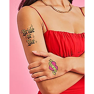 xo, Fetti Bride or Die Bachelorette Temporary Tattoos - 48 Foil Styles | Til Death Do Us Party Bach Decoration, Bridesmaid Favor, Bride to Be Gift + Bridal Shower Supplies