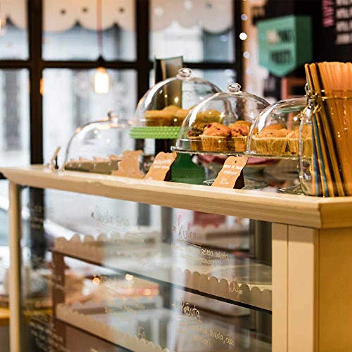 Glass Dome Round Clear Cake Dome Transparent Cake Display Stand Base Cover Food Plate Dish Cover Guard Dessert Cake Pastry Cover Lid for Kitchen Home Restaurant Acrylic Cake Stand