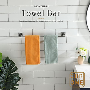 KOKOSIRI Bath Towel Bar Chrome Bathroom Hardware Towel Holder Wall Mounted for Kitchen Toilet 24 Inches Necklace Holder Polished Stainless Steel B4006CH-L24