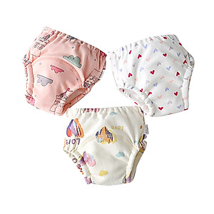 ORINERY Unisex Training Underwear Cotton Toddler Boys Underpants Potty Training Panties Waterproof Girls Pee Panties 6-Pack (DX528-C, 6-12 Months Old)