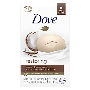 Dove Beauty Bar For Softer Skin Coconut Milk More Moisturizing Than Bar Soap, 3.75 Ounce - 6 Count (Pack of 1) - Packaging May Vary