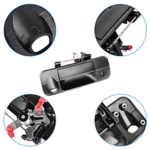 FAERSI Tailgate Handle Liftgate Latch Handle with Rear Camera Hole Replacements for 2007-2013 Toyota Tundra | Replaces# 69090-0C051, 690900C051, 81214