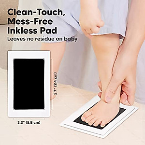 2-Pack Inkless Hand and Footprint Kit - Ink Pad for Baby Hand and Footprints - Dog Paw Print Kit,Dog Nose Print Kit - Baby Footprint Kit, Clean Touch Baby Foot Printing Kit, Handprint Kit (Jet Black)