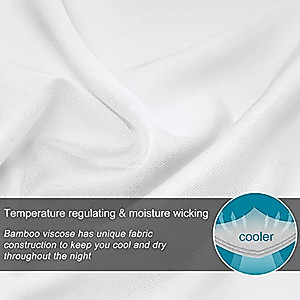 BEDELITE Pillow Cases Standard Size Set of 2, Rayon Derived from Bamboo, Cooling Pillow Cases for Summer Hot Sleepers & Night Sweats, Breathable Silky Soft Envelope Pillowcases(White, 20"x26")