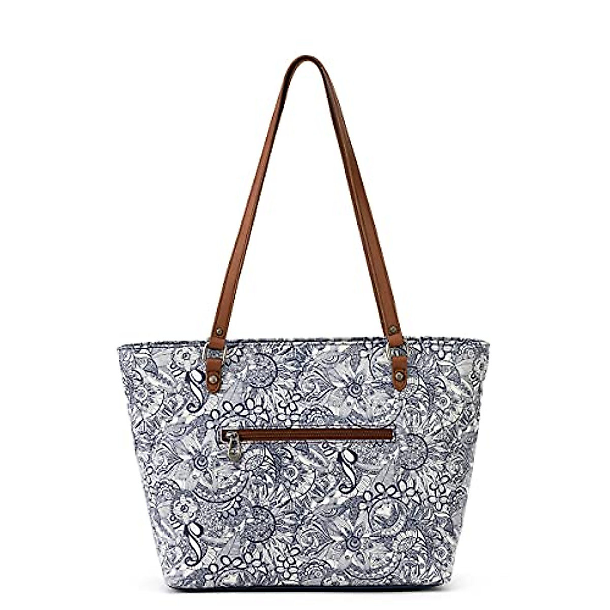 Sakroots Womens Metro Tote Bag in Coated Canvas Large Roomy with Zip Closure Sustainable Durable Design Linin, Navy Spirit Desert, One Size US