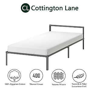 Cot Fitted Sheet 33 x 75-100% Egyptian Cotton - Cot Size 33 x 75 Fitted Sheet Only - Fitted Cot Sheet Perfect for Narrow Twin, Camp Bunk Beds, Camping Cot, Guest Bed Replacement(Cool Grey Solid)