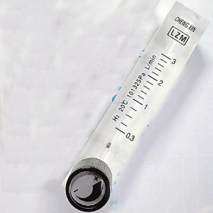 H2 Rotameter Flow Meter 0.1-25LPM LZM-8M Push in Fit 6 OD Tube Acrylic Adjustable Panel with Valve - (Size: 2-20LPM)