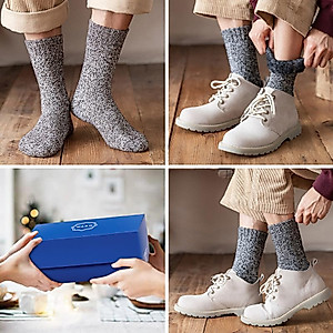 HUGSWEET Thermal Socks, Winter Warm Socks Mens for Insulated Cold Weather Heated Trapping Thermal Socks (4 Pairs-Multicolor1-2)