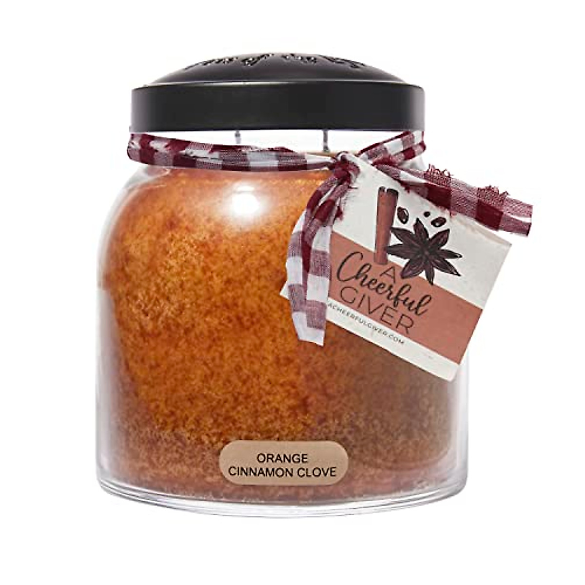 A Cheerful Giver — Orange Cinnamon Clove - 34oz Papa Scented Candle Jar with Lid - Keepers of the Light - 155 Hours of Burn Time, Gift for Women, Orange