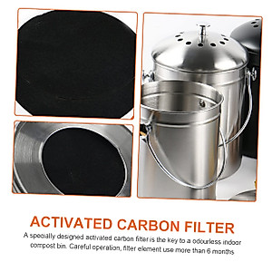 GATHINESS Stainless Steel Compost Bucket Indoor Compost bin Kitchen composter Metal Planter Waste Paper Basket Stylish Rubbish containers Counter Compost bin Compost Pail Rubbish Truck Food