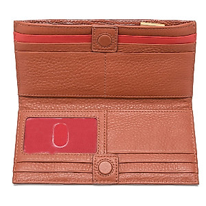 Hammitt 110 Redwood North Lizard Leather Wallet White Zip Small North Red NEW