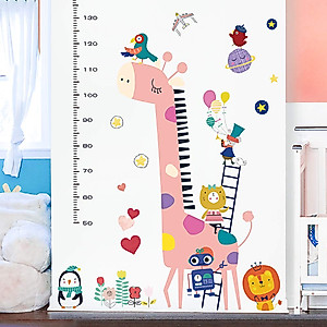 SENGTER Kids Height Growth Chart Wall Stickers Removable Cartoon Giraffe Height Measurement Wall Decal Decor for Kids Boys Girls Nursery Bedroom Living Room