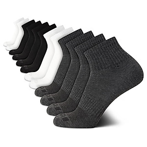 AND1 Men's Socks - PROPLATINUM Lightweight Quarter Cut Socks (12 Pack), Size Shoe size: 6-12.5, Assorted