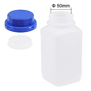 uxcell Plastic Lab Chemical Reagent Bottle 650ml/22oz Wide Mouth Sample Sealing Liquid Storage Container Translucent 5pcs