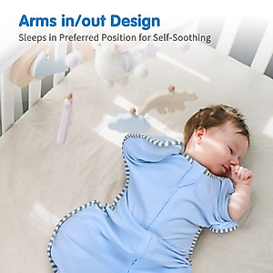 Transition Swaddle, Infant Sleep Sack 0-3 Months Arms up Swaddle 2-Way Zipper 100% Cotton Arms in/out, 0.8 Tog Baby Swaddle Newborn Sleep Sack for Boys Girls, 2-Pack Transitional Swaddle Sack (Small)