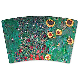 Mugzie Klimt Sunflowers Travel Mug with Insulated Wetsuit Cover, 16 oz, Black