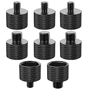 Rigych 5/8 to 1/4 Adapter 8 Pcs Mic Stand Thread Screw Adapter 5/8 Female to 1/4 Male and 5/8 Female to 3/8 Male for Microphone Stand Mic Mount