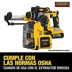 DEWALT 20V MAX Hammer Drill, 1" SDS Plus Rotary Hammer Drill, Cordless, 2.1 Joules of Impact Energy, 3 Application Modes, Bare Tool Only (DCH273B)
