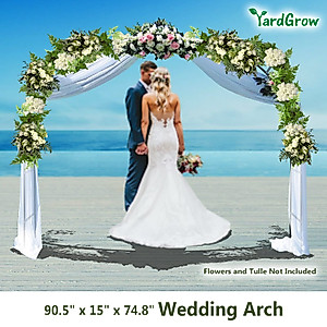 YardGrow Reconfigurable Metal Wedding Arch Garden Arbor Pergola for Indoor/Outdoor Garden Climbing Plants Vines (90.5" W x 15" D x 74.8" H)