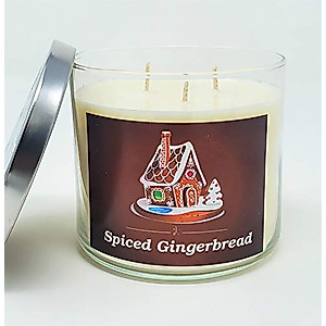 Spiced Gingerbread Candle ~ Gingerbread Scented Soy Candle ~ Available in Glass 3 Wick Jar & Mason Jar ~ All Natural Premium Soy Candle (Large 3 Wick)