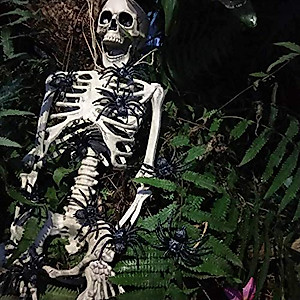 HOHAJIU Fake Spider Realistic Plastic Spider Toys Spoof Halloween Party Props April Fool's Day Funny Fright Screaming Toys, Pack of 12