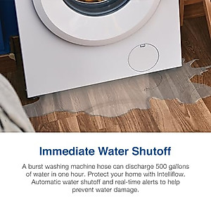 Watts Intelliflow A2C-SC 1/2 Washing Machine Smart Water Shutoff Valve With Leak Sensor and Real-time Text and Email Alert Capability, Without Wall Box