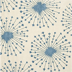 SAFAVIEH Bella Collection 5' Square Beige/Blue BEL123B Handmade Premium Wool Area Rug