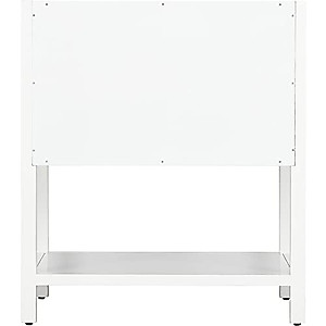 Signature Hardware 953332-30-UM-8 Robertson 30" Free Standing Single Vanity Cabinet Set with Mahogany Cabinet, Vanity Top and Oval Undermount Sink - 8" Faucet Holes