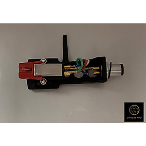 Cartridge, Stylus Needle and Black Headshell with mounting bolts for Technics SL-D1, SL-D1K, SL-D2, SL-D202, SL-D205, SL-D2K, SL-1400, SL-1401, SL-1410, SL-1500, SL-1510, SL-Q202, SL-Q2K, SL-Q3