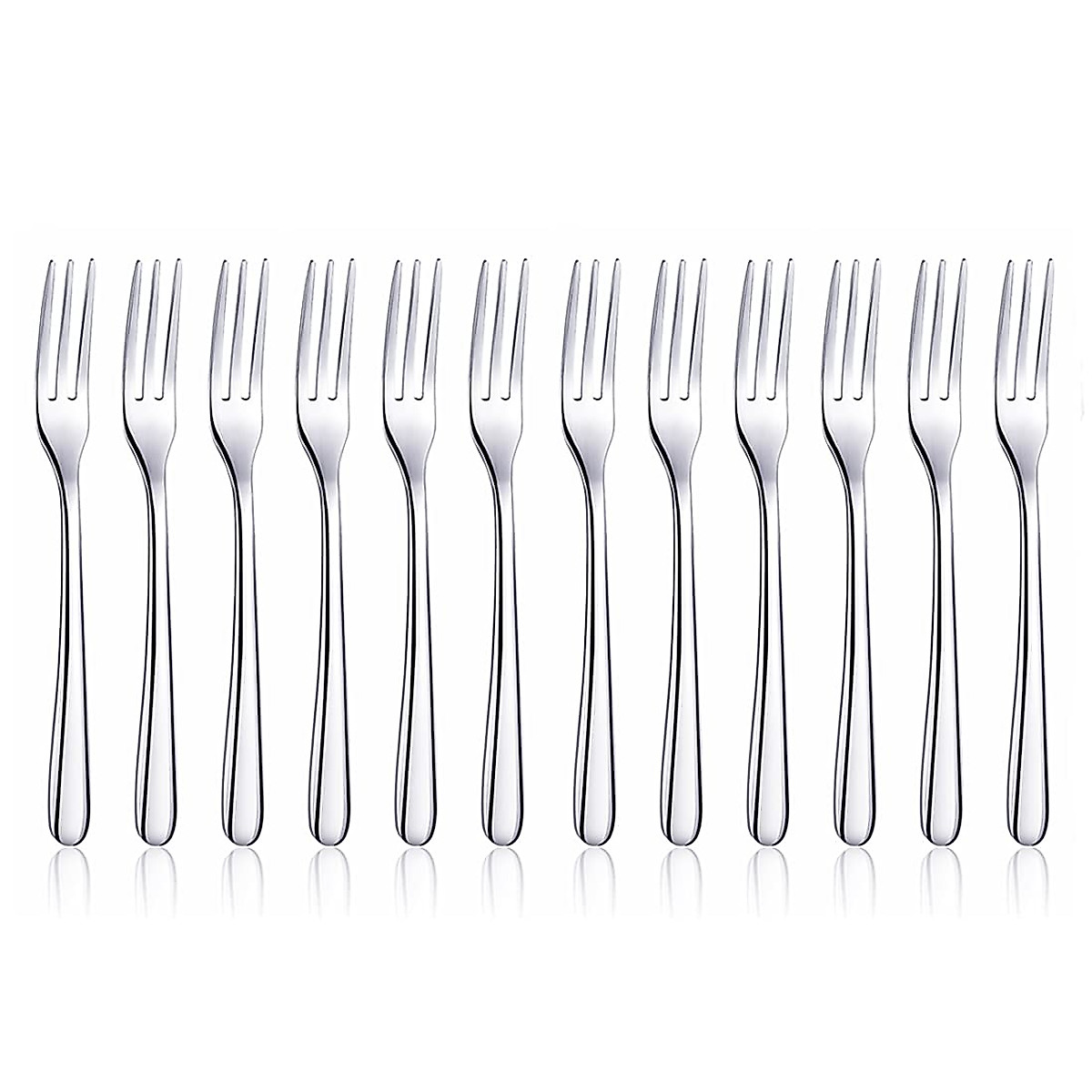 Csinos 304 Stainless Steel Mini Fruit Forks Small Dessert Forks 12-piece Appetizer Forks Silverware Set