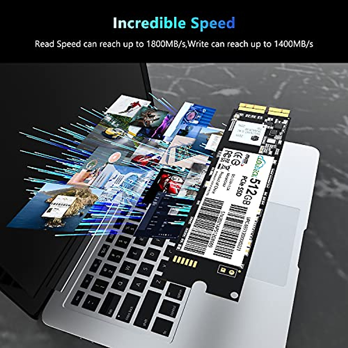 Cloudeck NVMe SSD 512GB PCIe Gen3x4 Internal Solid State Drive with 3D NAND for MacBook Air (Mid 2013-2017), MacBook Pro(Retina, Late 2013-Mid 2015), Mac Pro(2013) & Mini (2014), iMac(2013-2017)