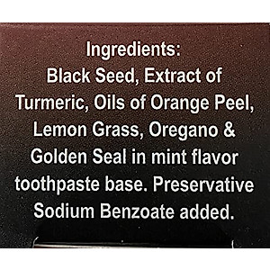 Organic Black Seed Essential Toothpaste 5 in 1 100% Fluoride Free & Vegetable Base for Seneitive Teeth.