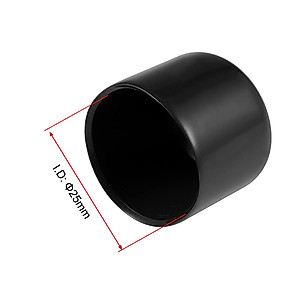 uxcell 10pcs Rubber End Caps 25mm(1-inch) ID Vinyl Round End Cap Cover Screw Thread Protectors Black