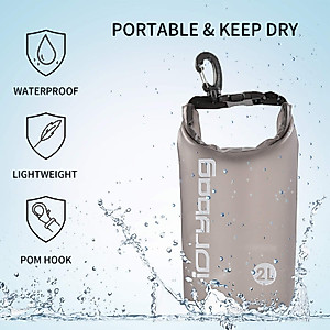 IDRYBAG Clear Dry Bag Waterproof Floating 2L/5L/10L/15L/20L, Lightweight Dry Sack Water Sports, Marine Waterproof Bag Roll Top for Kayaking, Boating, Canoeing, Swimming, Hiking, Camping, Rafting