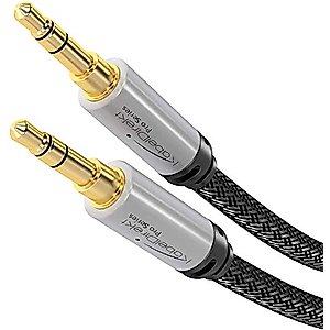 Aux Cord – 8ft– 3.5mm Audio Cable, Designed in Germany with Break-Proof Metal Plug (Headphone Cable & aux Cable for iPhone/car/Laptop, Auxiliary Cord, 3.5mm Male to Male, Nylon) – by CableDirect