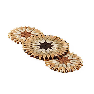 Set of 3 Small Handmade Wooden Trivets for Hot Dishes - Two 6" and one 7"- Coasters and Hot Pads - Great Kitchen Gift Idea - by SPL Woodcraft Ukraine