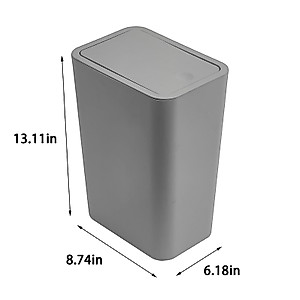 Lovskoo Small Trash Can for Bathroom with Press Lid Small Bathroom Garbage Can with Lid Bathroom Trashcan Waste Basket for Bedroom Trash Bin Plastic Wastebasket for Office Bathroom Trash Can with Lid