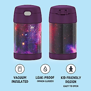THERMOS 16oz/470ml Stainless Steel Vacuum Insulated Food Jar with Spoon, Galaxy Purple