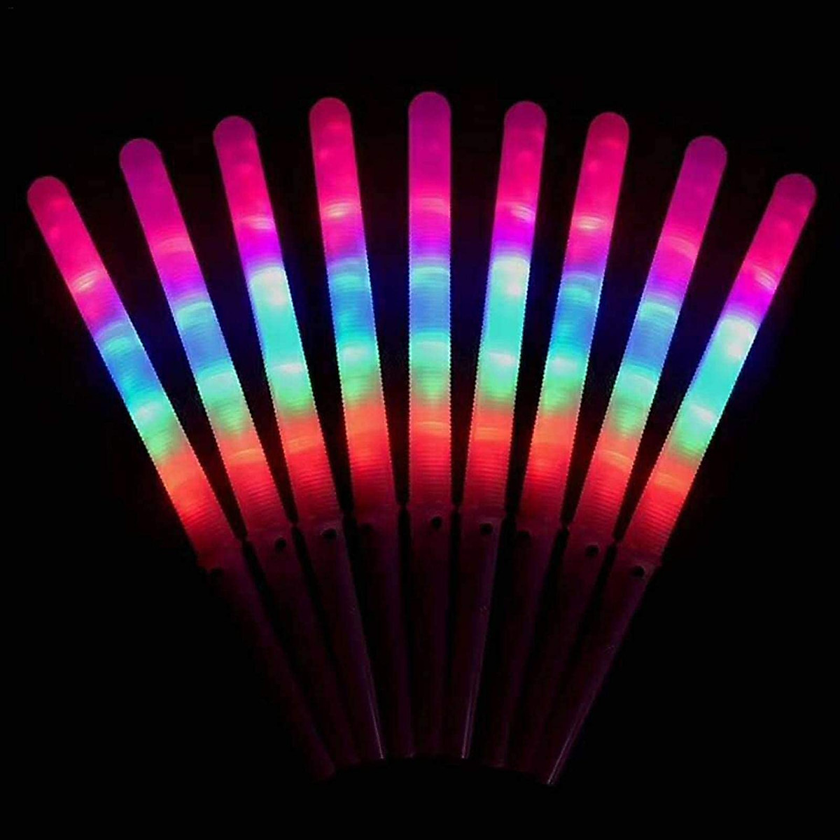 32pcs Cotton Candy Cones - Flashing Glow Sticks - LED Glowing Cotton Candy Sticks for All Type Cotton Candy Machine - Safety Food Grade Material Reusable Marshmallow Sticks