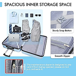 AnyZip Luggage PC ABS Hardside Lightweight Suitcase with 4 Universal Wheels TSA Lock Checked-Large 28 Inch Light Blue