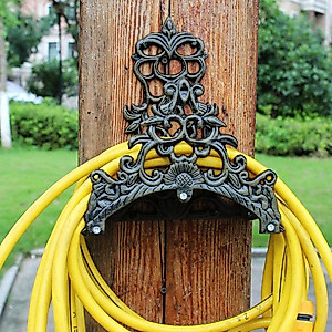 Riyyow European Retro cast Aluminum Aristocratic Logo Wrought Iron Garden Water Pipe Rack Gardening Frame Garden Home furnishings Wall Decoration