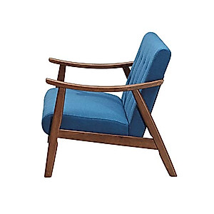 Christopher Knight Home Buda Mid-Century Modern Settee, Navy Blue, Brown