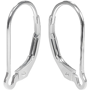 14K White Gold Interchangeable Leverback Earrings 16mm
