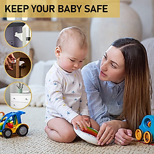 BABY PROOF ME Pack of 12 Magnetic Cabinet Locks for Child Safety with 3 Keys, 3M Adhesive Easy Installation, Baby Proofing Magnetic Locks for Cabinets and Drawers