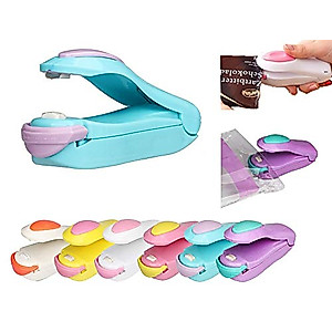 Mini Bag Sealer,Food Sealer Machine,Handheld Heat Sealer with Magnet & Battery Powered,Household Mini Portable Hand Press Heat Plastic Bag Snack Sealing,Portable Sealing Tool for Easter Candy Gift Bag