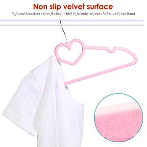JIUXCF Velvet Hangers 20 Pack, 16" Non Slip Adult Hangers, Slim Clothes Hanger with 360 Degree Swivel Hook - Durable & Cute for Coats, Shirts, Dress (Pink)