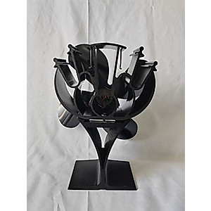 HAWCAFU Wood Stove Fan Heat Powered Stove Fan Fireplace Fan Log Burner Fan with Thermometer for Gas/Pellet/Log/Wood Buring Stove