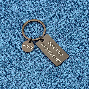 WUSUANED Don't Do Stupid Keychain Love Mom Dad Jewelry Gifts Sarcasm Gifts Reminder Gifts Funny Keychain For Family Daughter Son