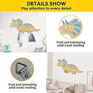 Jfbav Decorative Wood Wall Hooks - Cute Animal Dinosaur Wall Hooks for Hats, Clothes, Keys, Handkerchiefs, Jackets and More